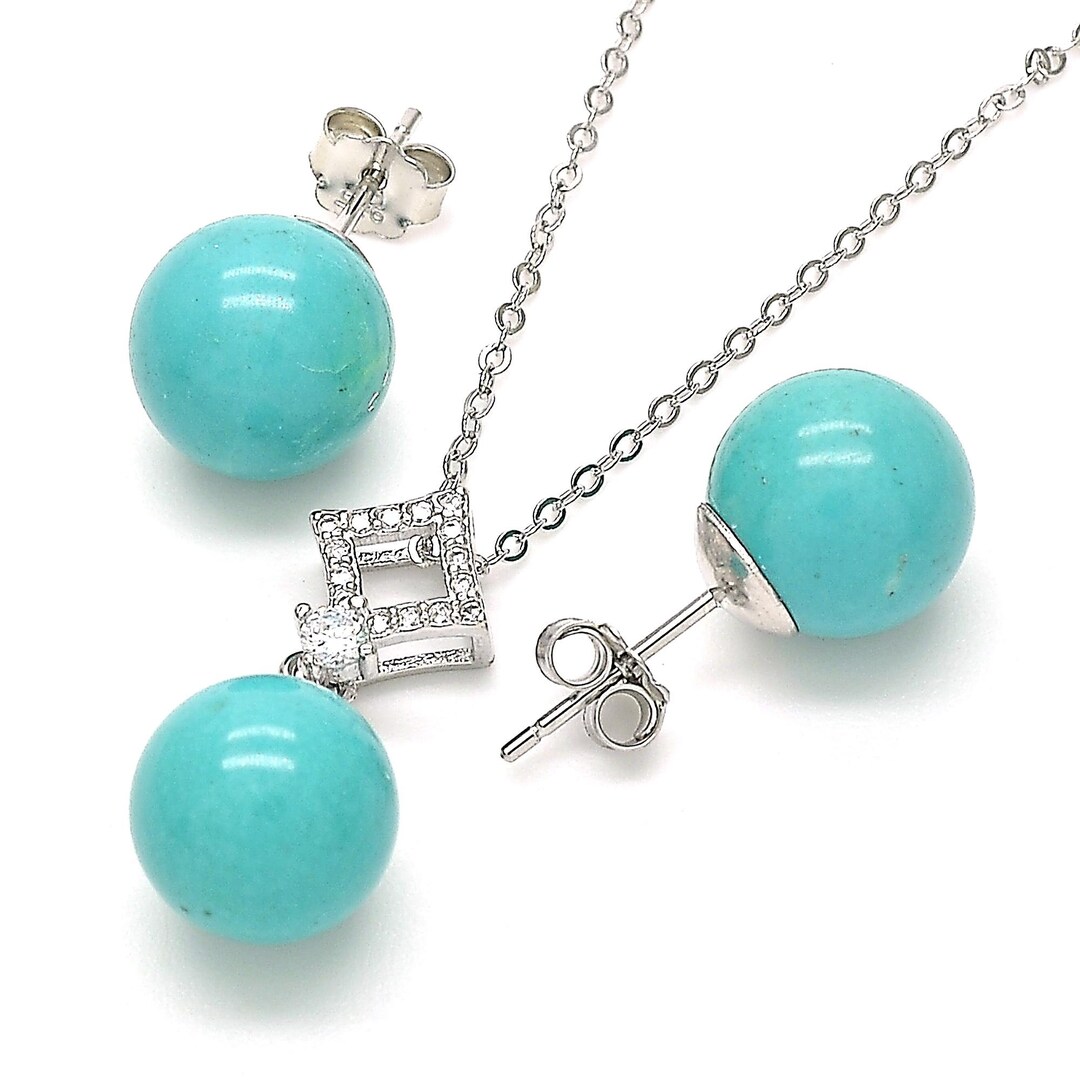 6MM to 12MM - Real Solid Sterling Silver & Blue Turquoise Ball Stud ...