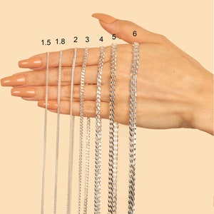 Handmade Italian Silver Curb Cuban Chain Necklace, Nickel-free ...