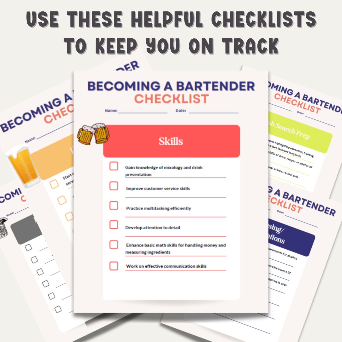 Bartender Training Guide Checklist, How to Become a Bartender ...