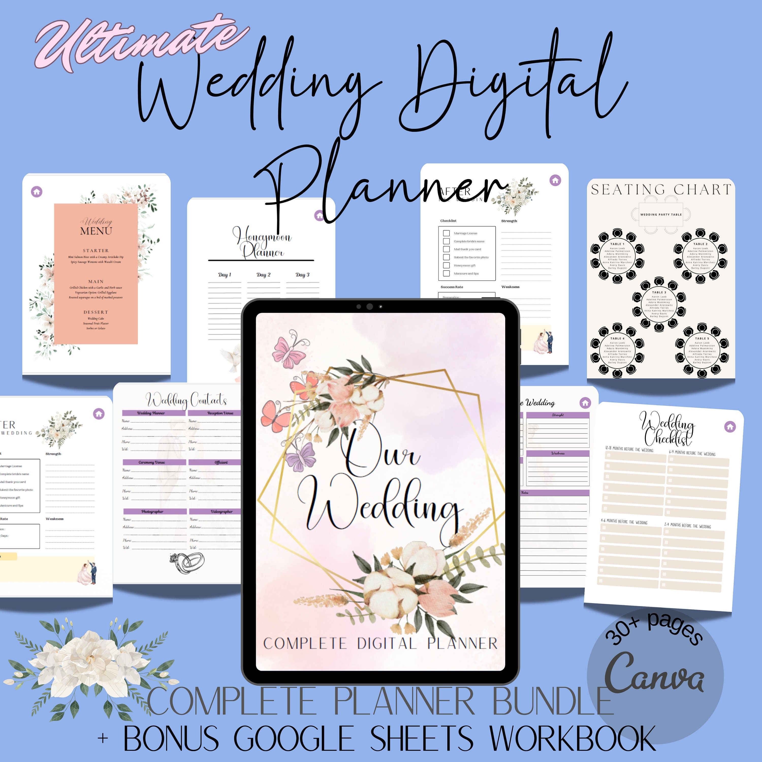 Ultimate Wedding Planning Binder Template, Customizable Canva Template ...