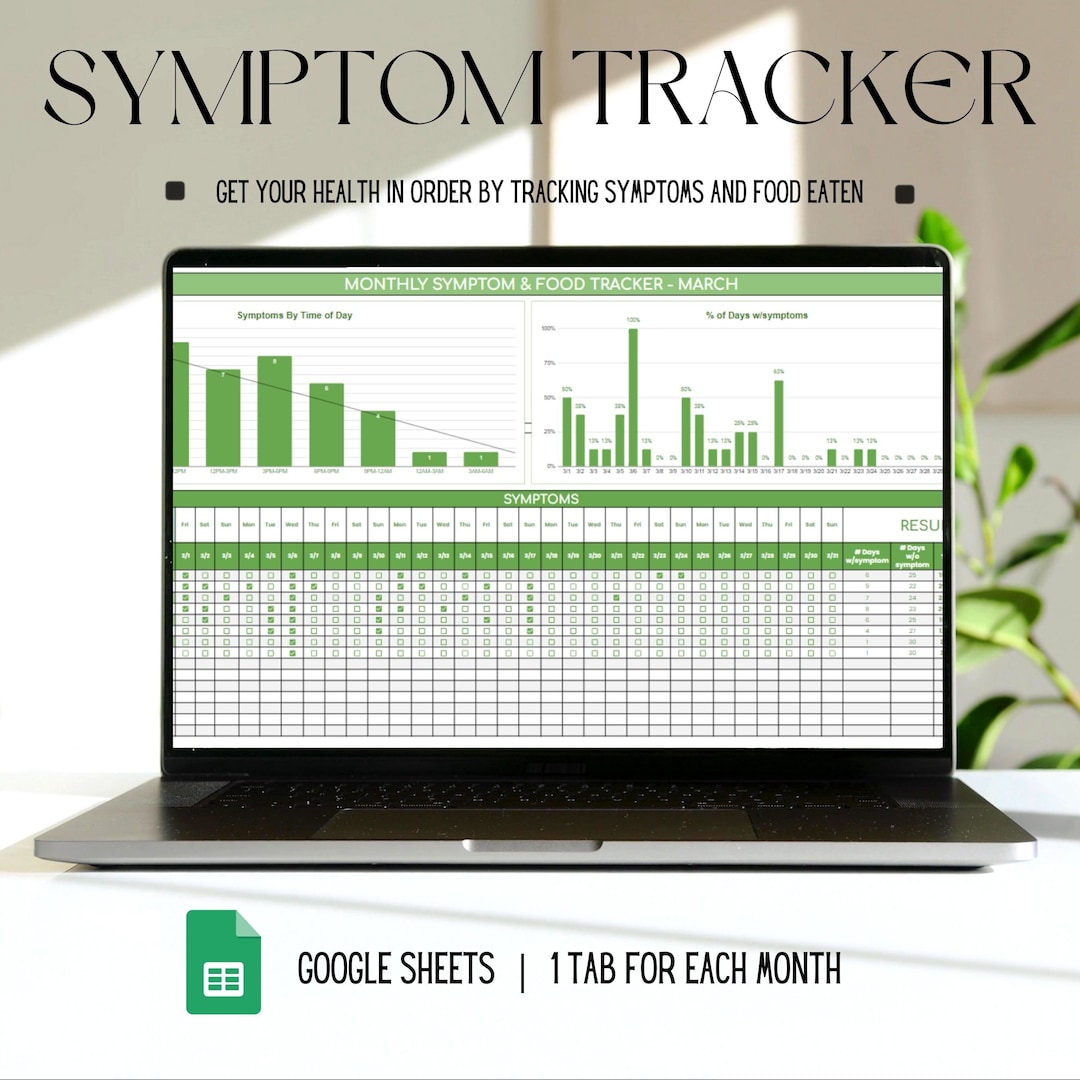 Health Symptom Tracker for Google Sheets, Lab Tracker Spreadsheet ...