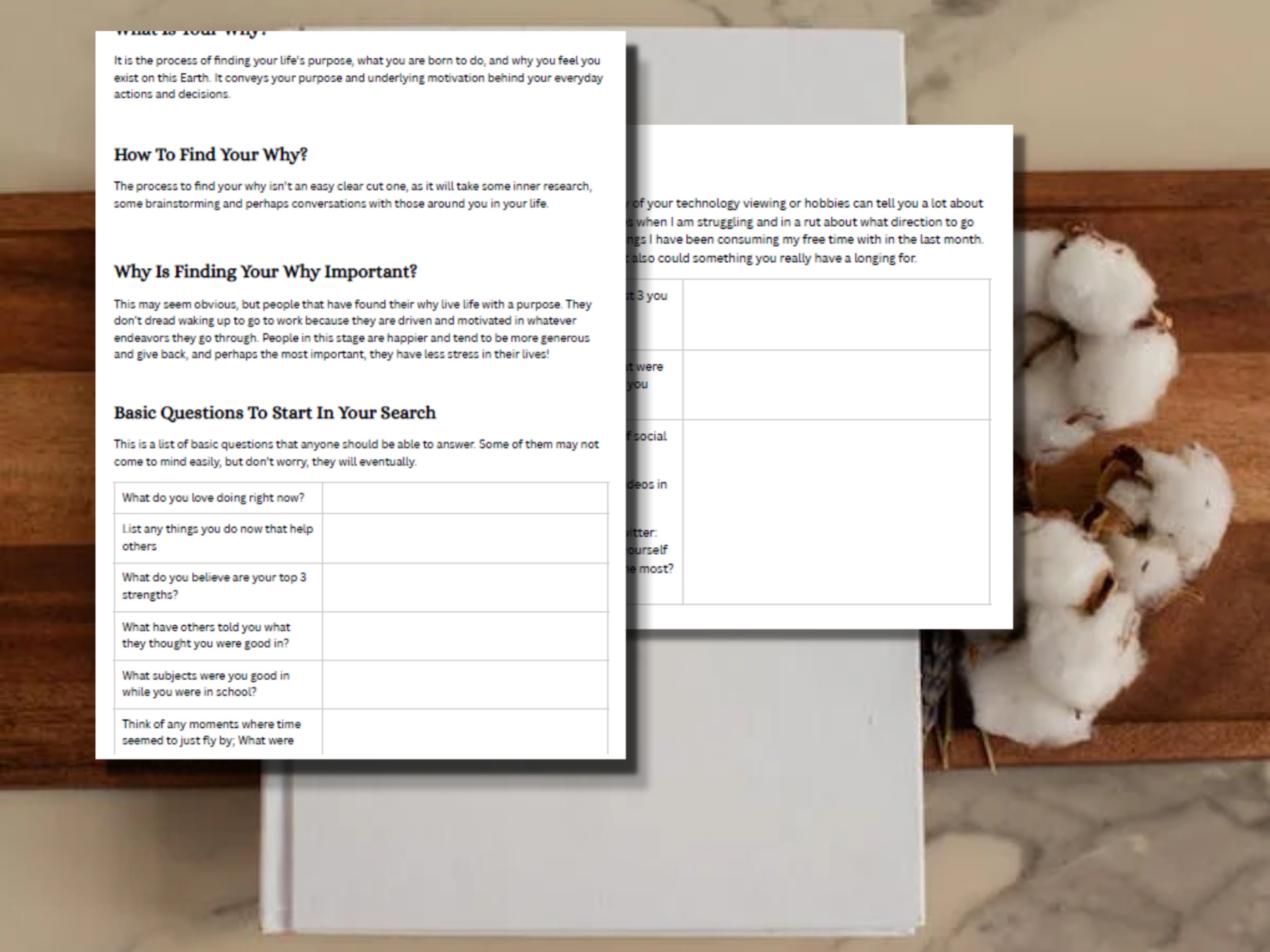 Finding Your Why Worksheet Printable - Etsy