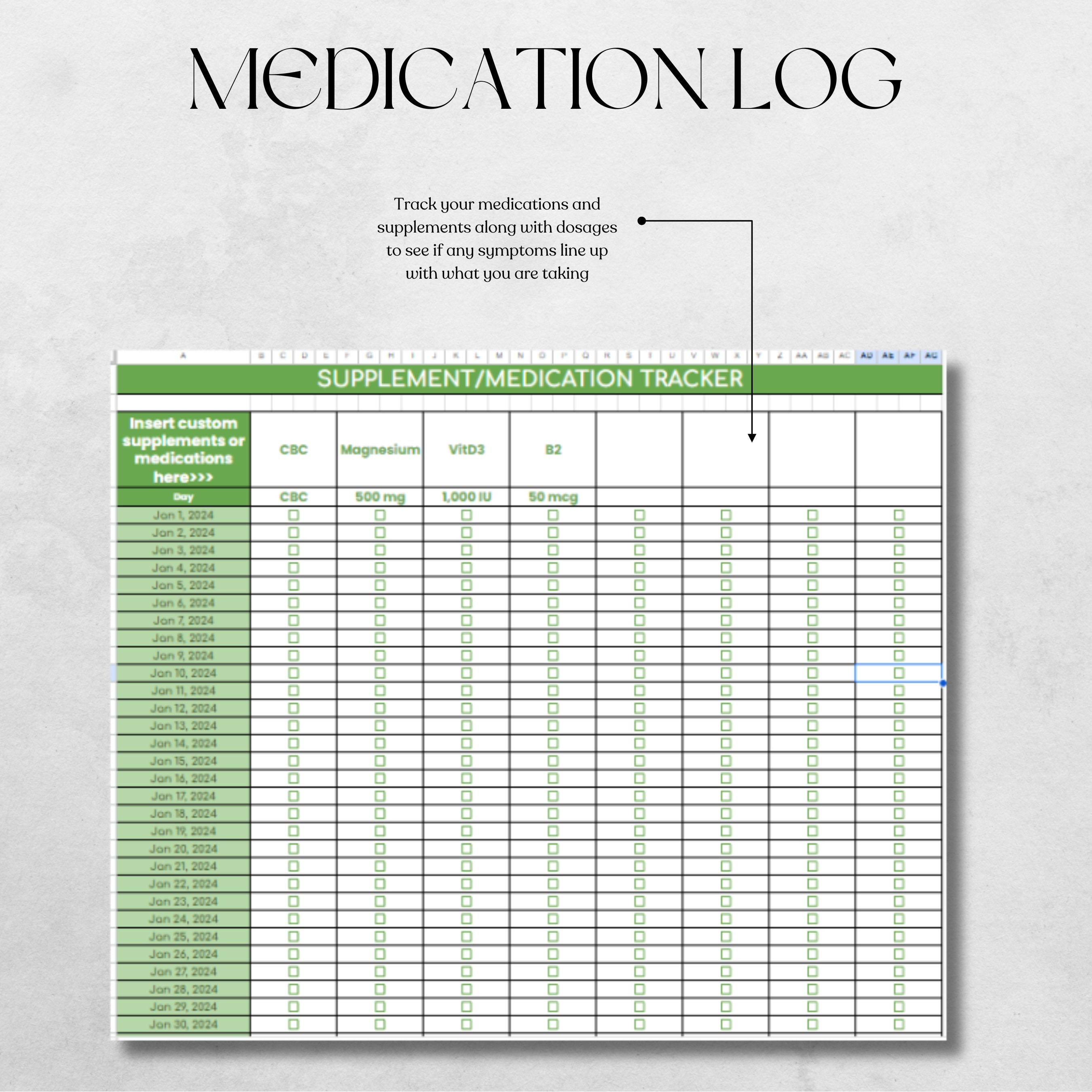 Health Symptom Tracker for Google Sheets, Lab Tracker Spreadsheet ...