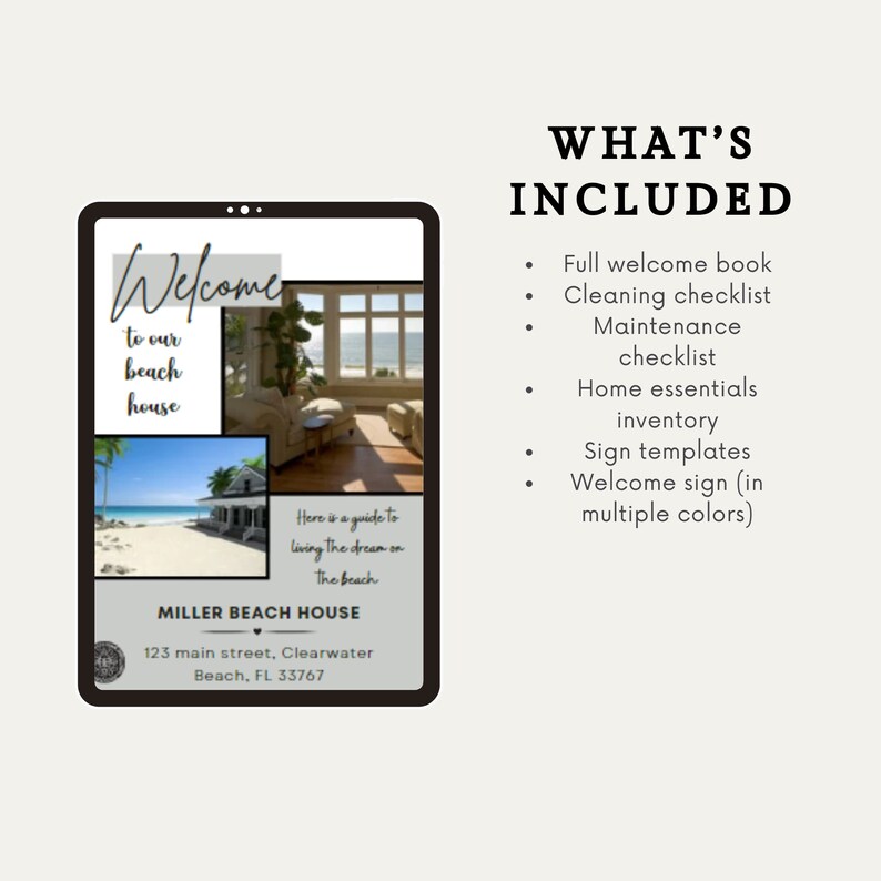 Airbnb Welcome Book Template for Property Manager, Cleaning Schedule ...