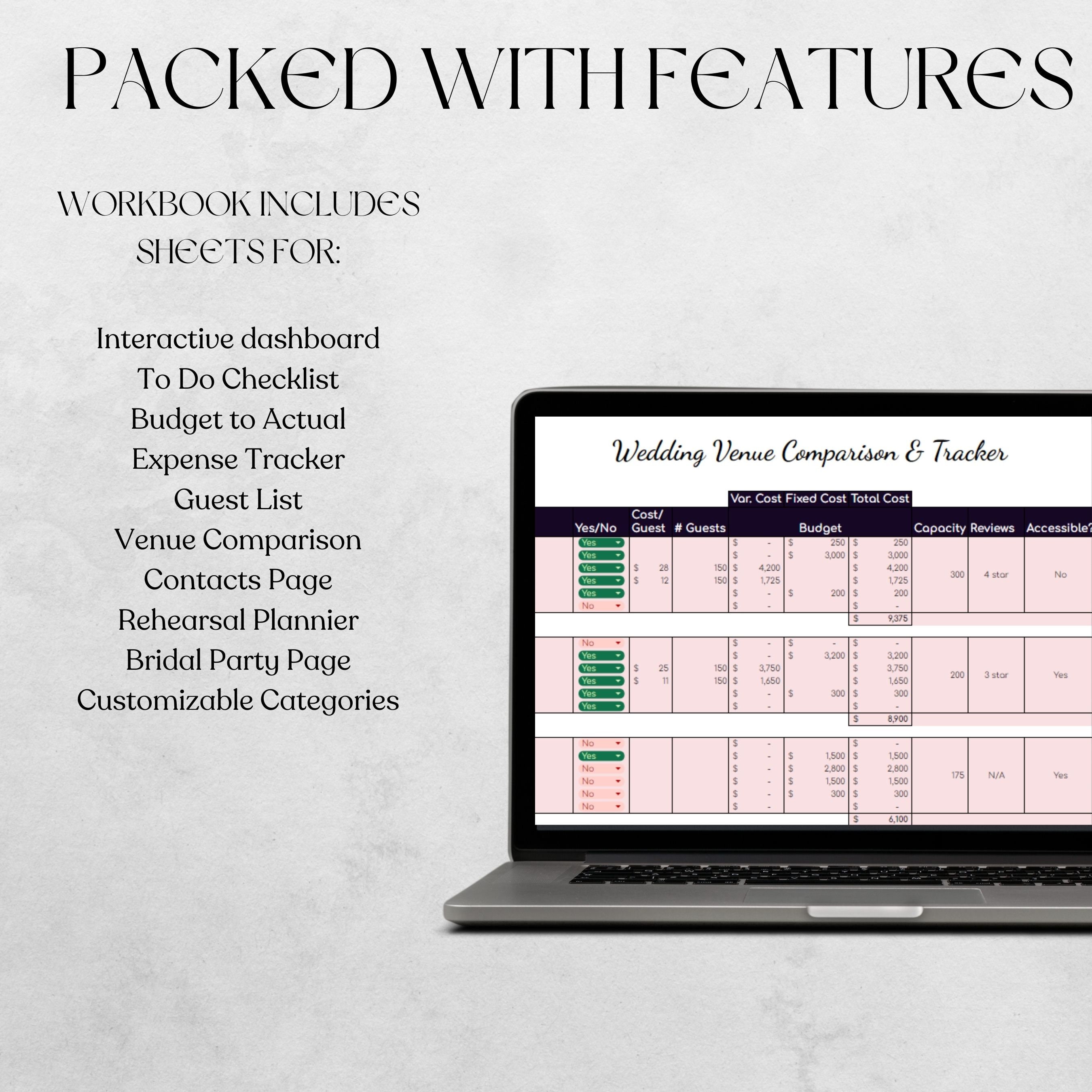 Wedding Planning Spreadsheet Google Sheets, Wedding Planner Checklist ...