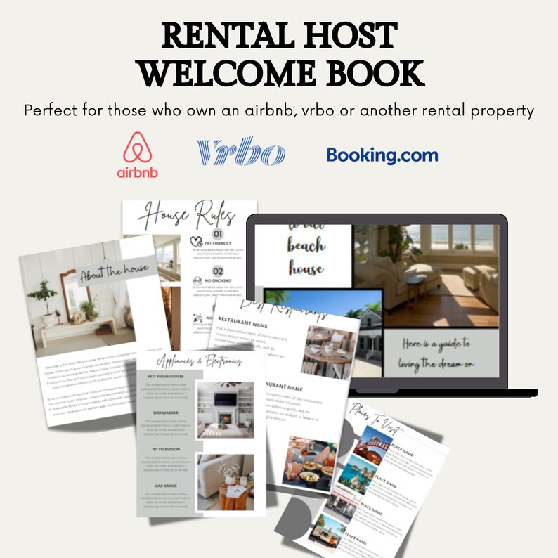 Airbnb Welcome Book Template for Property Manager, Cleaning Schedule ...