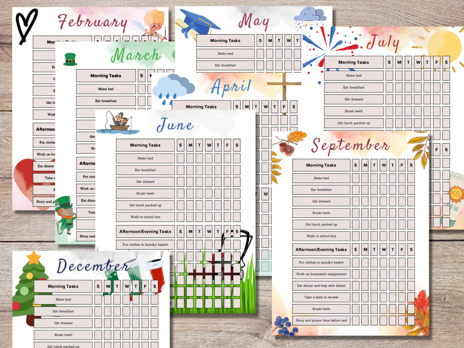 Chore Chart for Kids Kids Daily School Checklist Schedule - Etsy