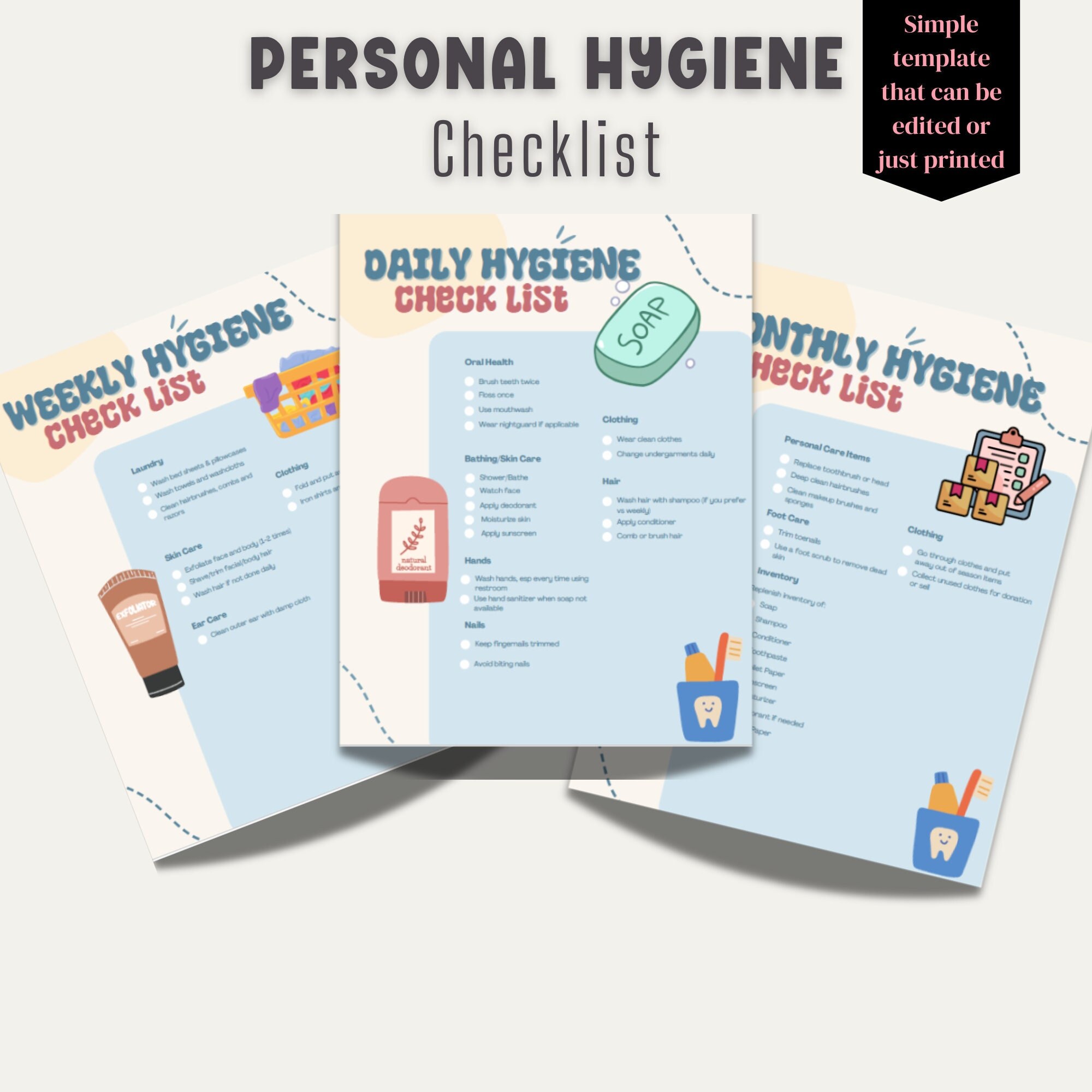 Personal Hygiene Checklist, Hygienic, Cleaning Checklist, Health ...