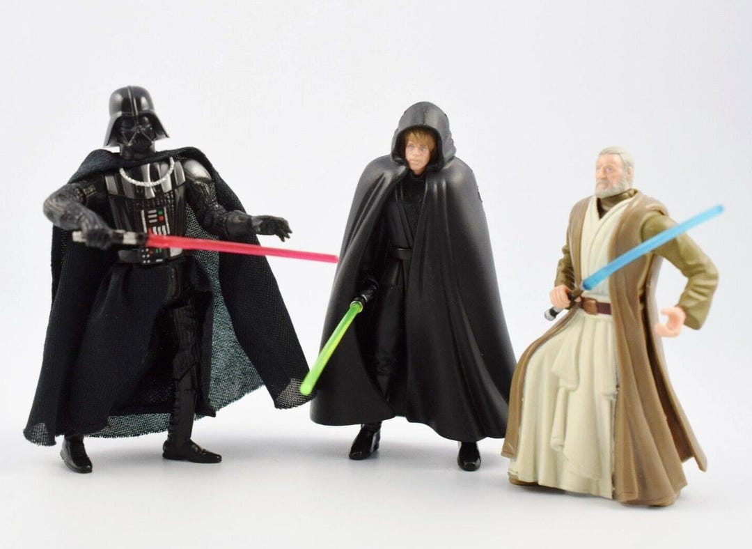 Star Wars Set of 3 X Jedi/sith Figures Darth Vader Luke Jedi & Ben ...
