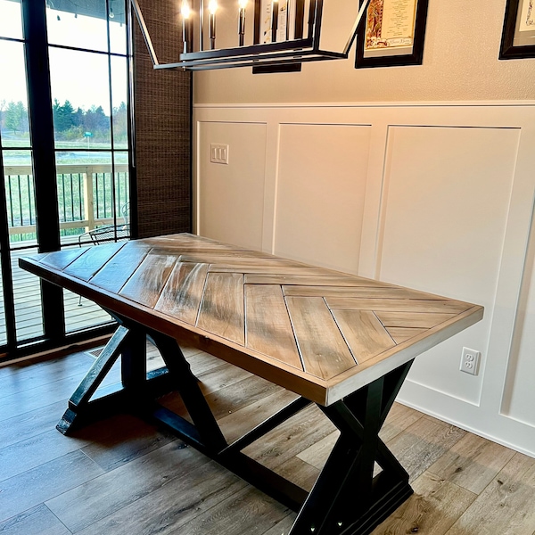 Herringbone Table - Etsy