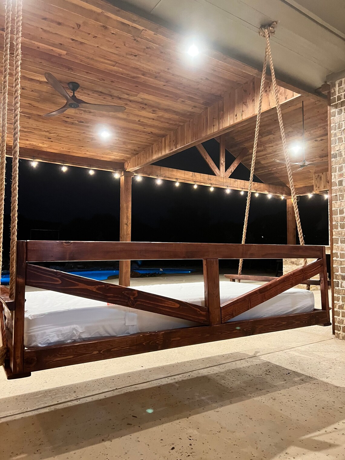 V-back Farmhouse Style Porch Swing - Etsy