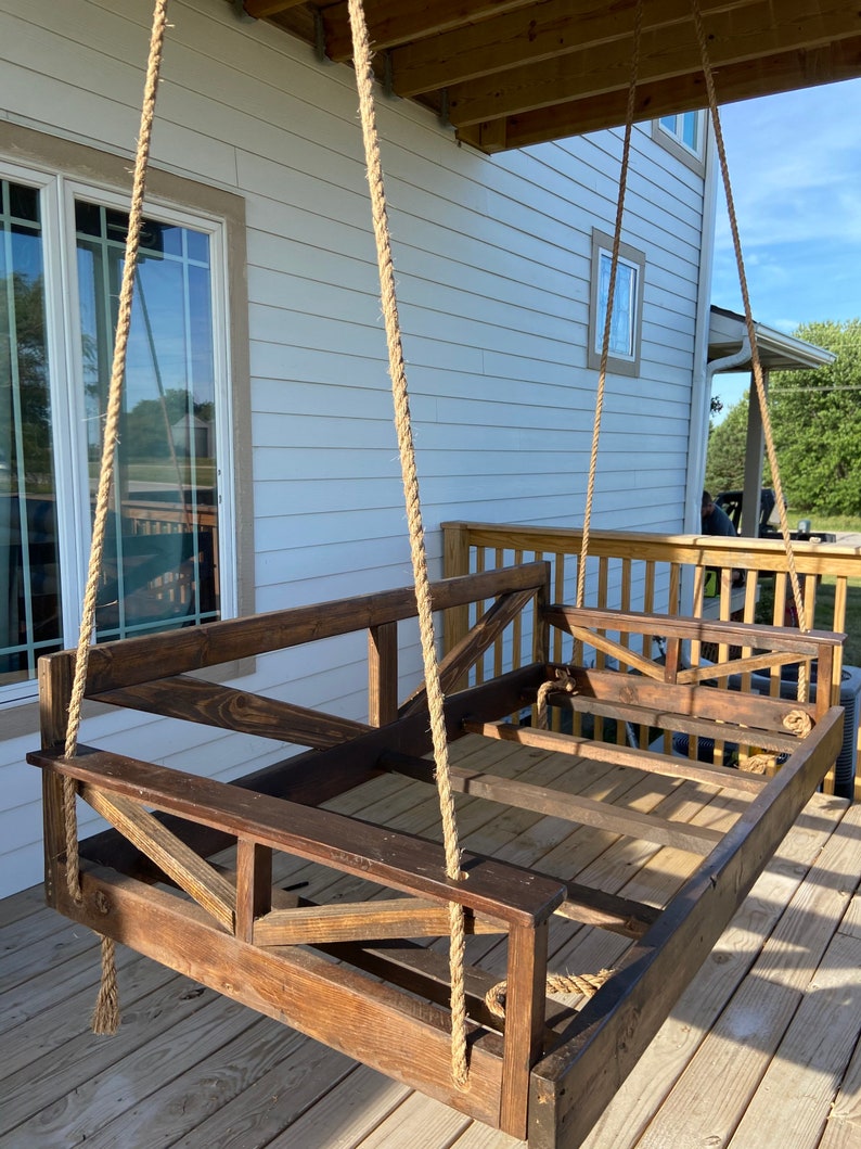 V-back farmhouse style porch swing | Etsy