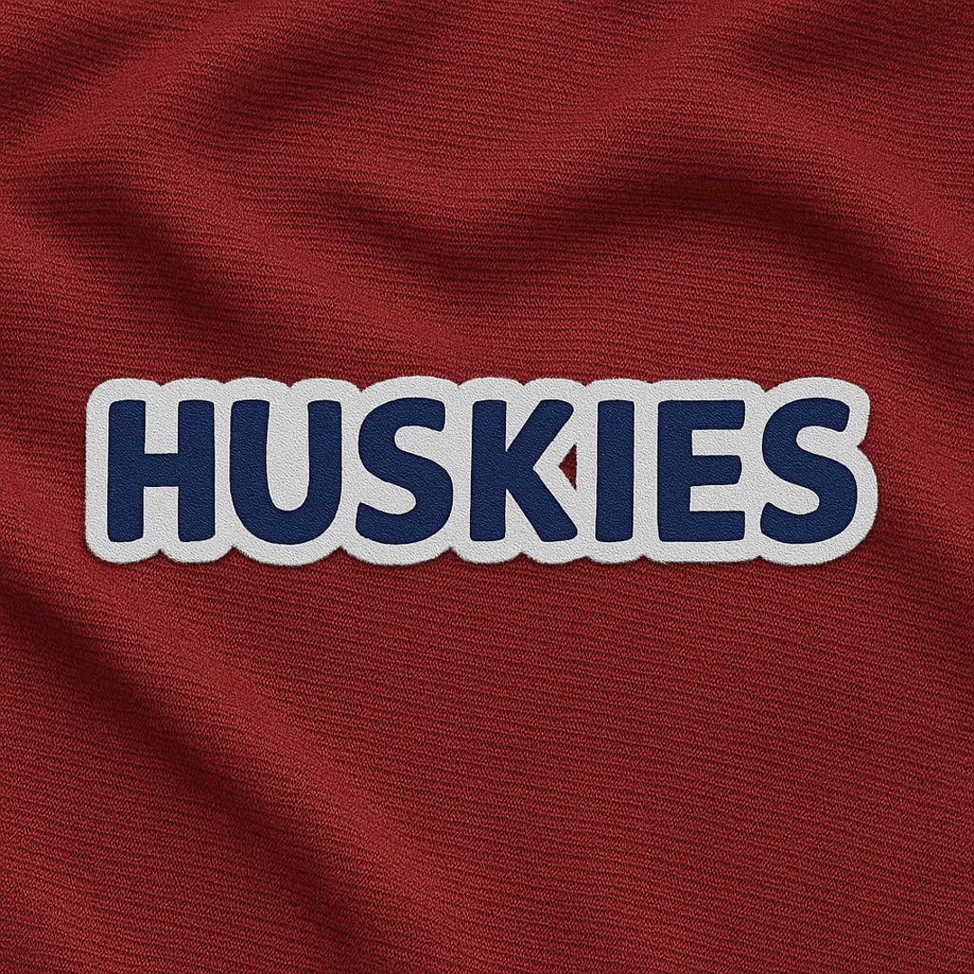 Huskies Text Applique Iron on Patch Various Sizes Team Name ...