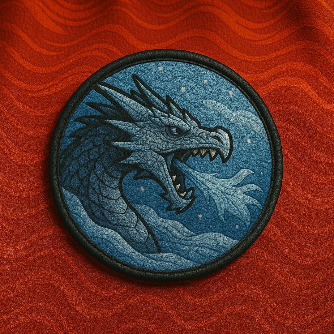 Ice-breathing Dragon Patch/iron-on Patch/fantasy Patch/sew-on Applique ...