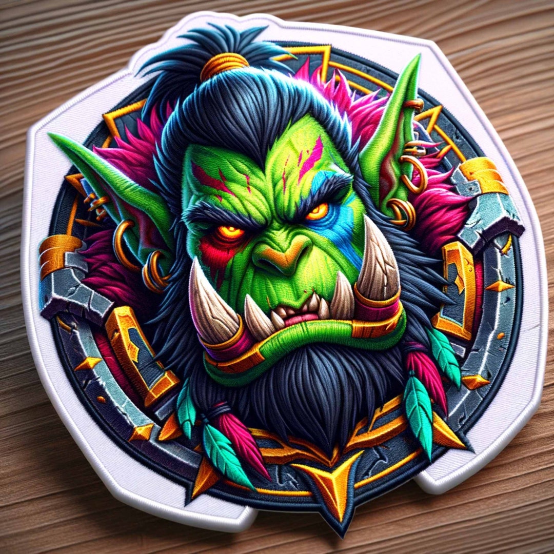 Orc Patch Iron-on/sew-on Applique for Clothing Vest Jacket Backpack Hat ...