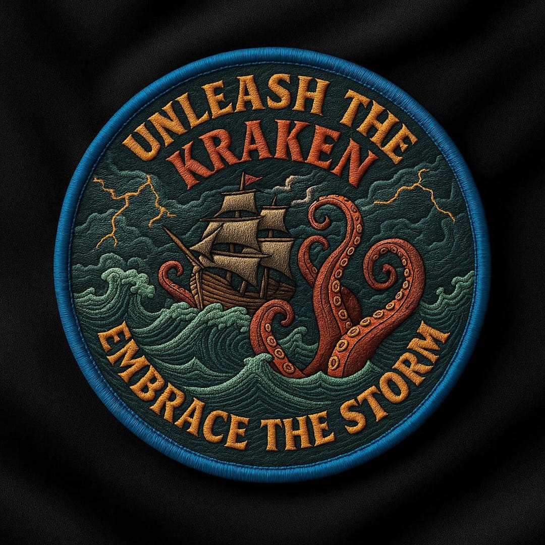 Davy Jones Pirate Patch | Fear the Kraken Patch/iron-on Patch/cryptids ...