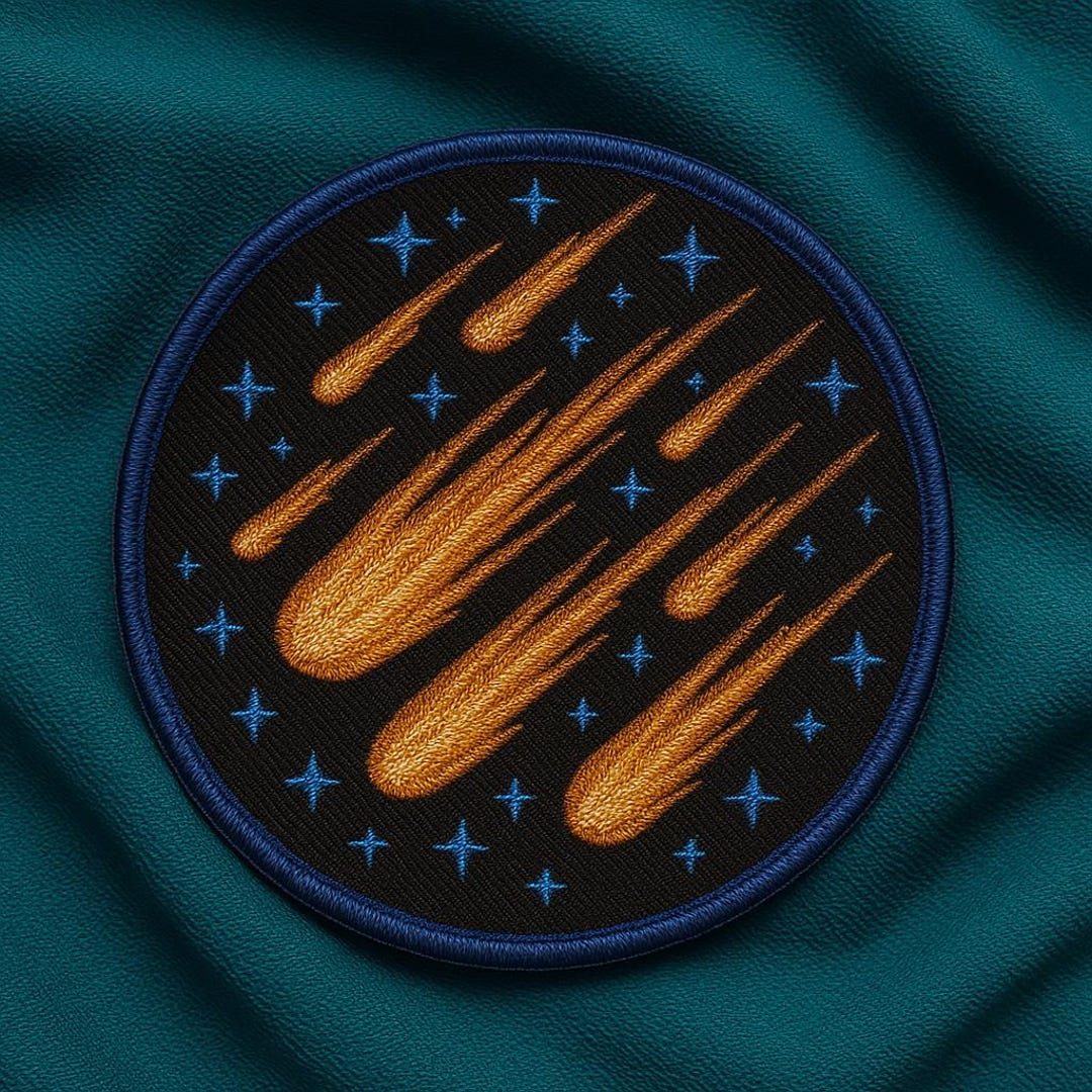 Meteor Shower Patch Iron-on | Shooting Star Embroidered Applique for ...