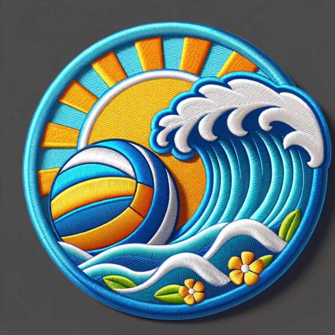 Retro Ocean Waves Beach Volleyball Patch Iron-on/sew-on DIY - Etsy
