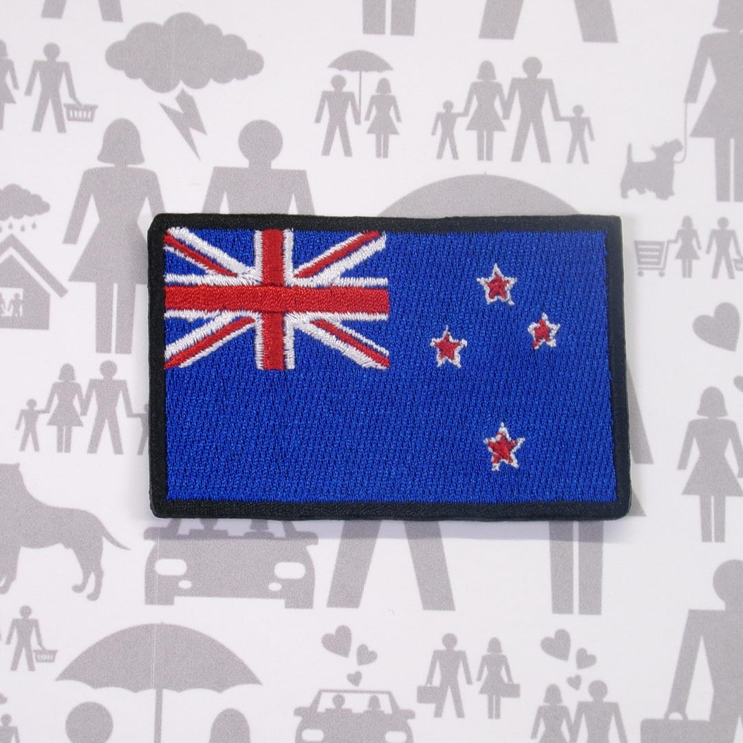 New Zealand Flag Patch Embroidered Iron-on Applique, Shoulder Uniform ...