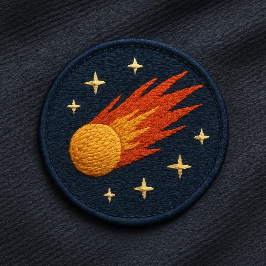 Shooting Comet Patch Iron-on | Shooting Star Embroidered Applique for ...