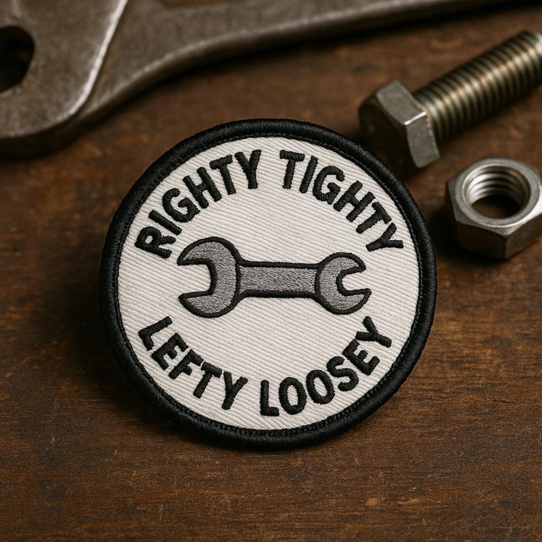 Tradesmen Patch/righty Tighty Lefty Loosey Patch/iron-on Patch/custom ...