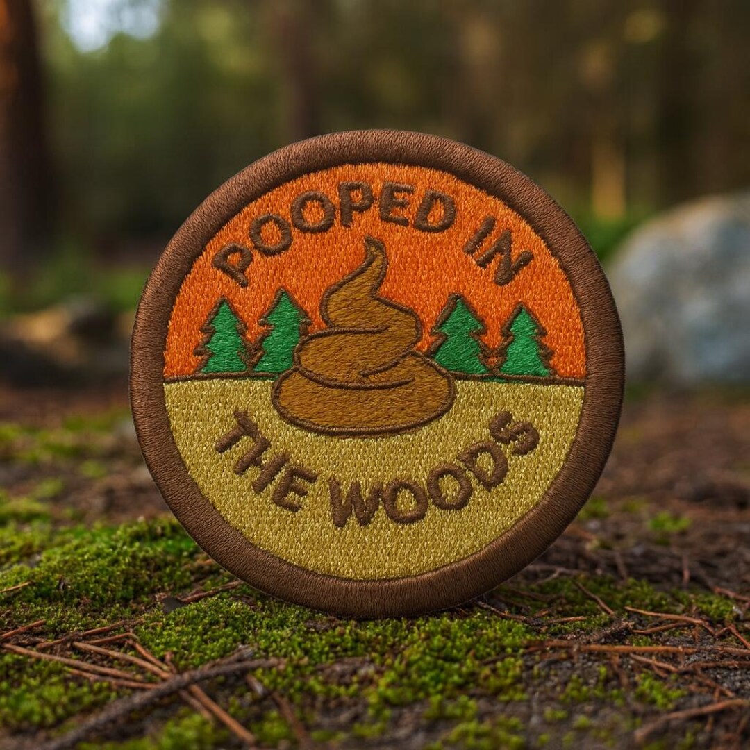Pooped in the Woods Patch/merit Badge/scout Style Iron-on Applique for ...