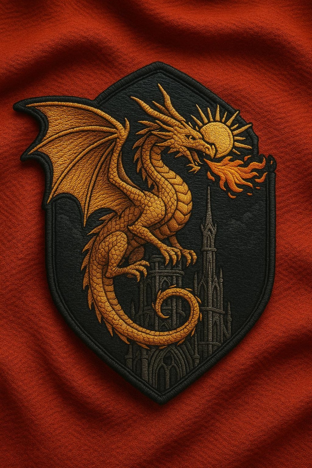 Fire-breathing Dragon Patch/iron-on Patch/fantasy Patch/sew-on Applique ...