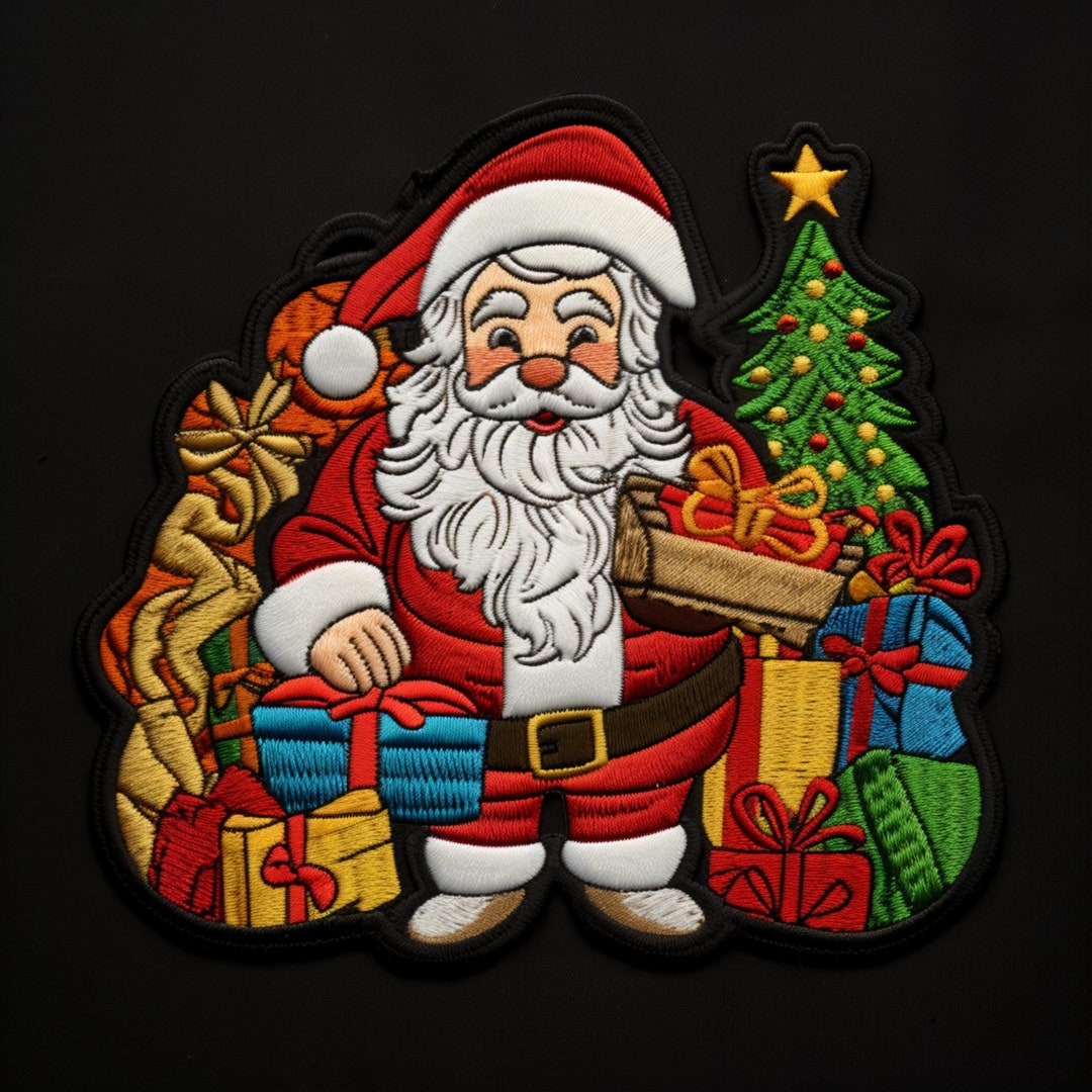 Santa Claus Christmas Patch Iron-on/sew-on Applique Clothing Vest Jacket Backpack, Decorative ...