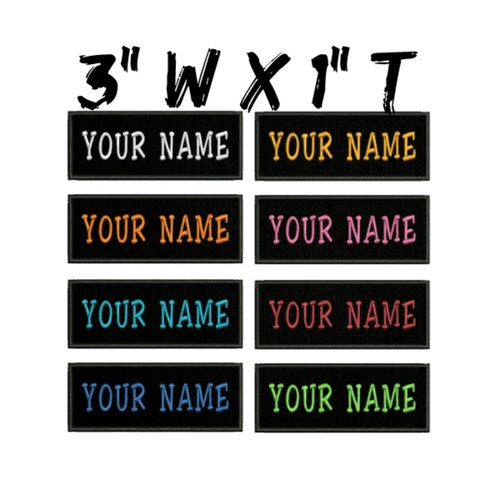 2 Line Custom Embroidered Biker Name Tag PATCH Iron on or - Etsy