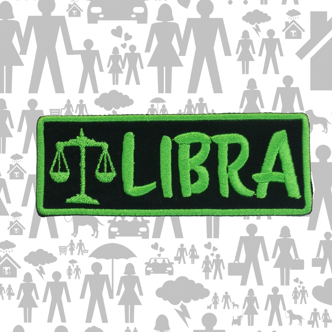 Libra Zodiac Sign Patch Embroidered Iron-on Badge for Clothing, Jackets, Vests, Backpacks ...