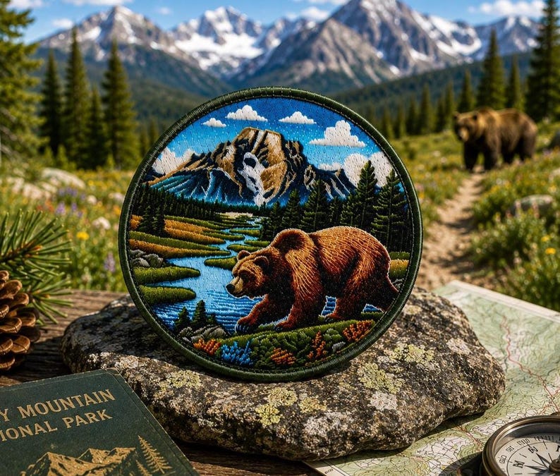 Brown Bear Patch/iron-on Patch/mountain Patch/park Patch/sew-on ...