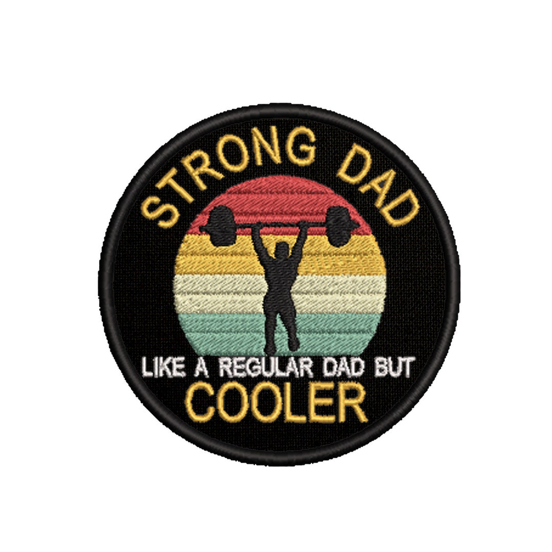 Strong Dad Embroidered Patch Iron-on Applique, Cosplay Vest Clothing ...