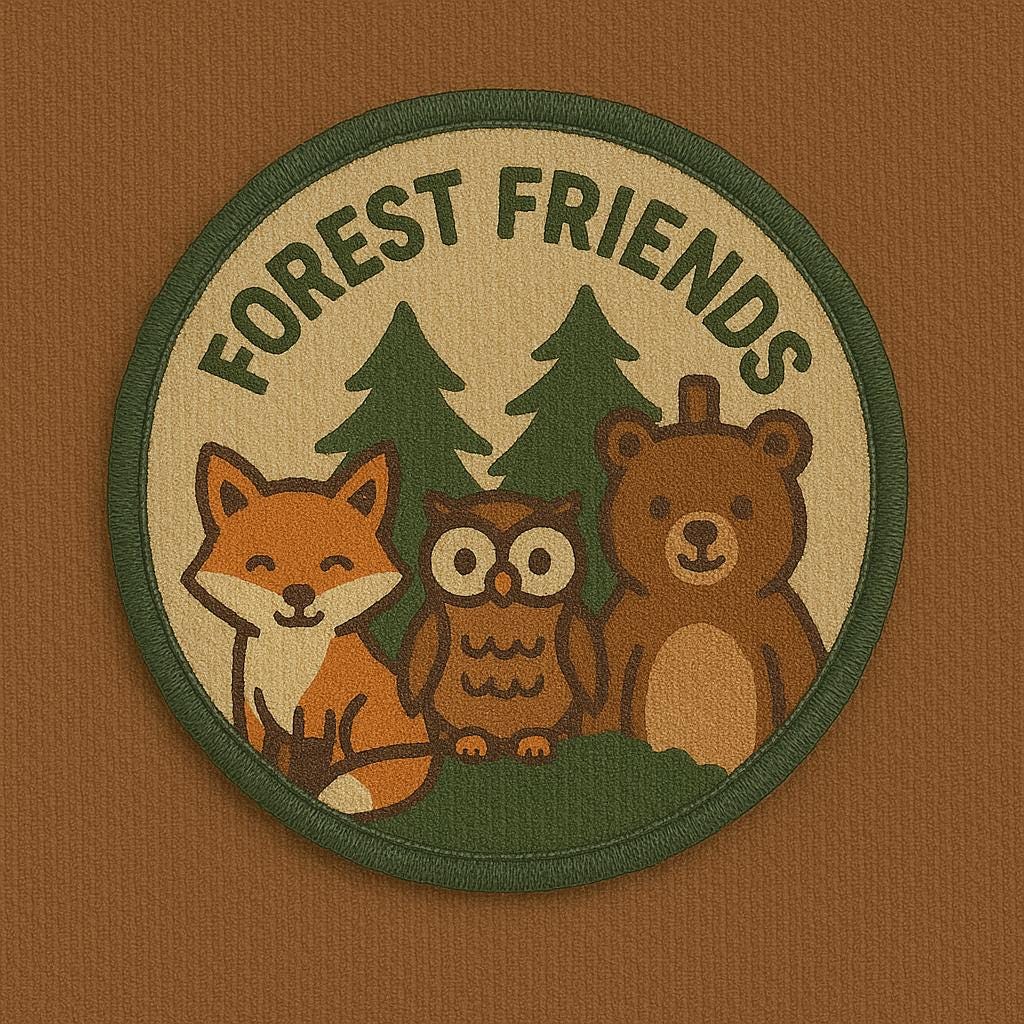 Forest Friends Patch/merit Badge/scout Style Iron-on Applique for ...