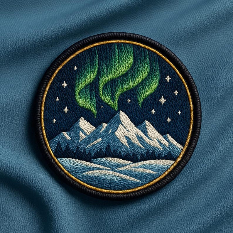 Northern Lights/glacier Patch–hiking Camping Travel Iron-on or Sew-on ...