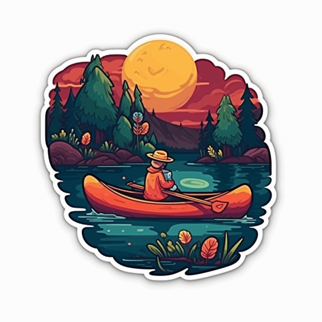 Canoe Fun Sticker Decal, River Decal, Mountain Sticker for Truck Car ...