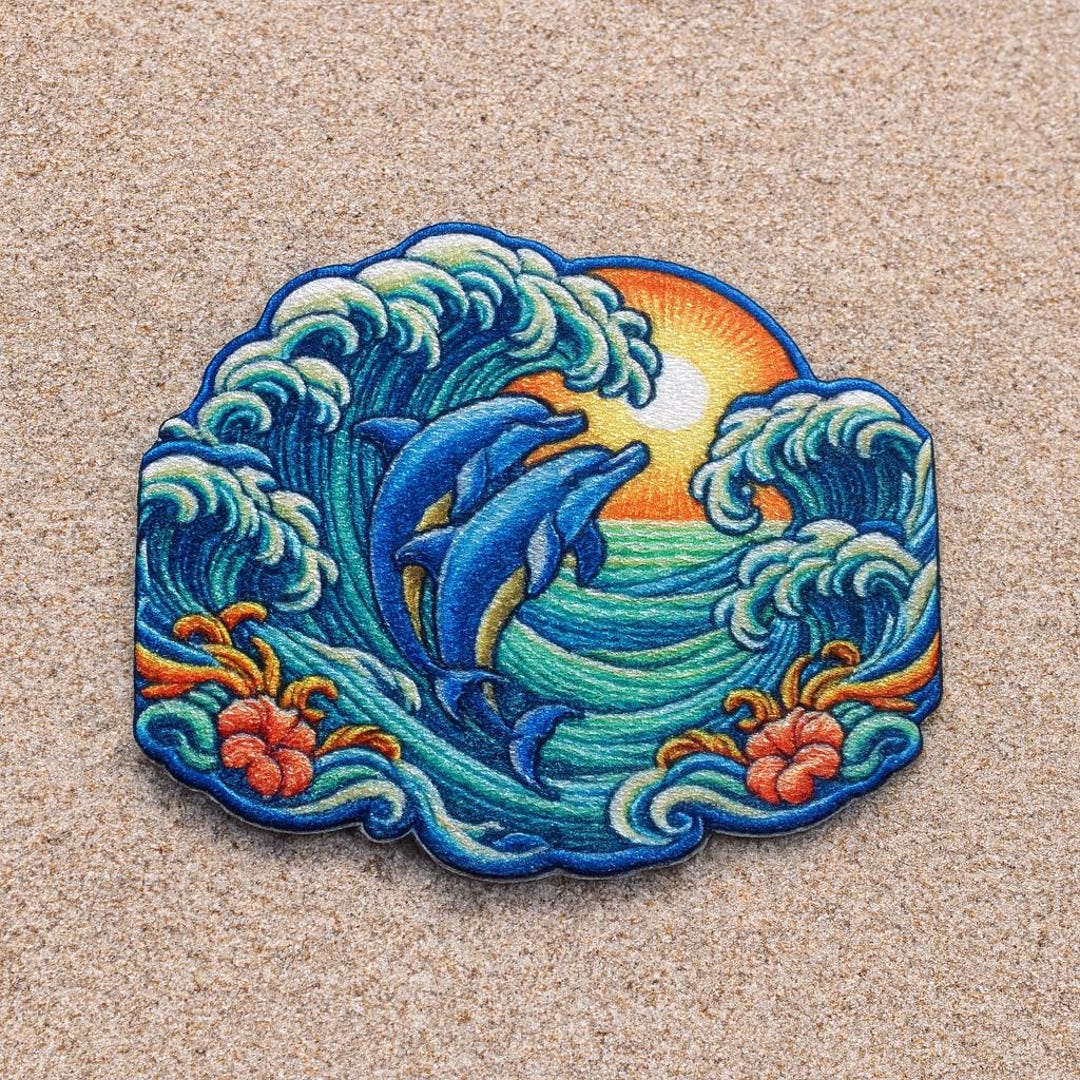 Dolphin Patch Iron-on Sew-on Marine Animal Applique for Jackets ...