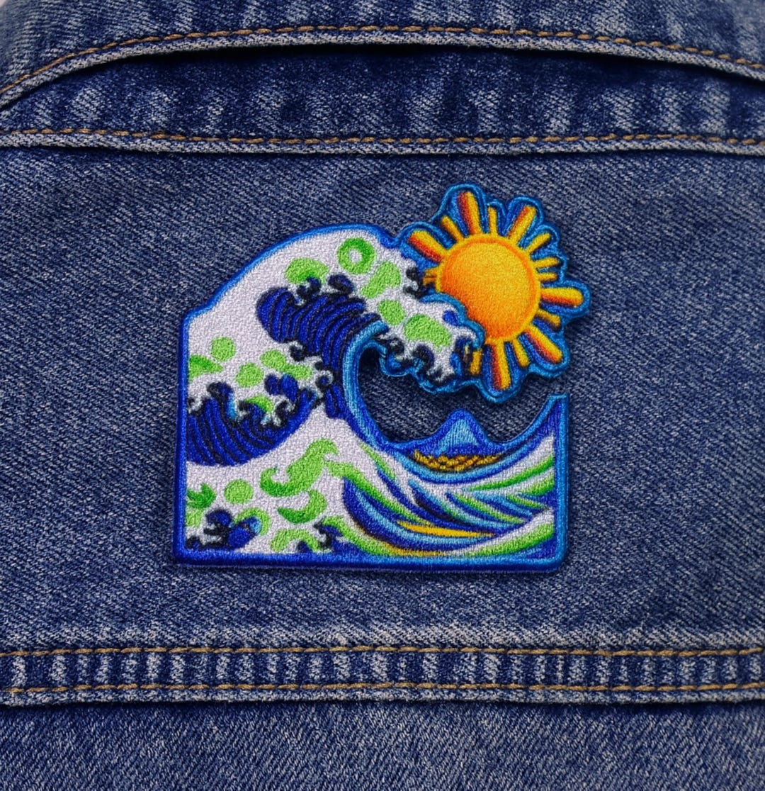 Iron-on Ocean Wave Patch/sew-on Applique for Tote Bags, Clothing ...