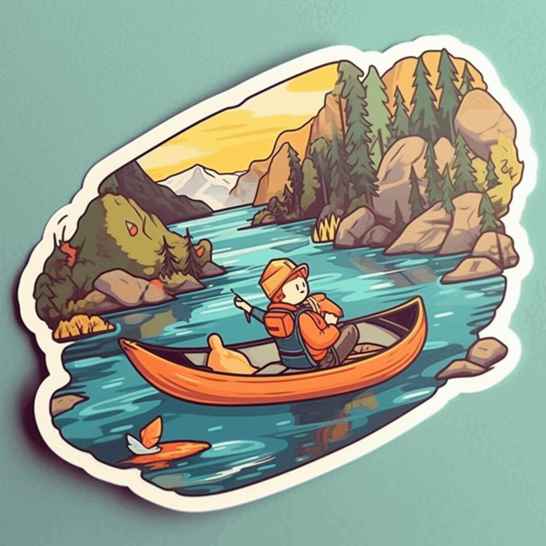 Canoe Fun Sticker Decal, River Decal, Mountain Sticker for Truck Car ...