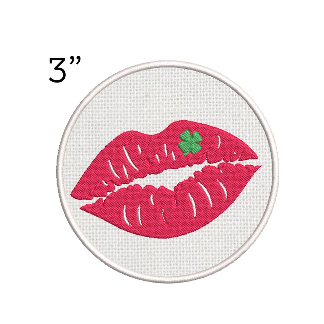 St. Patrick's Day Lips Patch Embroidered Iron-on Applique Uniform Vest ...