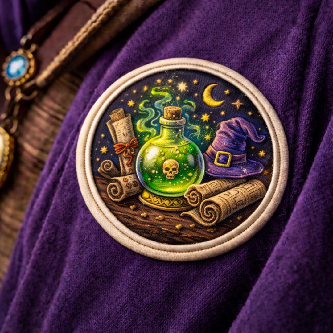 Wizard Magic Themed Iron-on or Sew-on Patch Badge for Backpacks ...