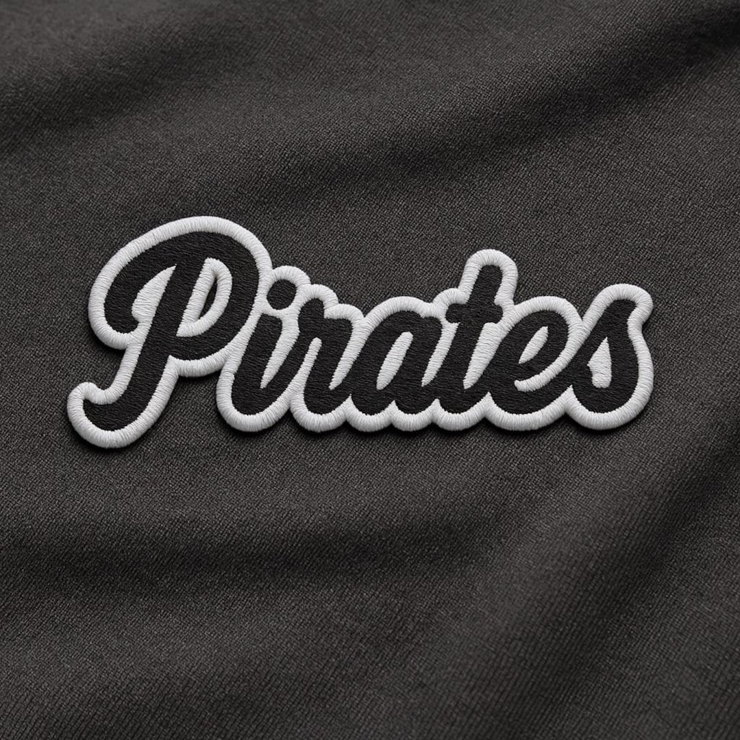 Pirates Text Applique Iron on Patch Various Sizes Team Name ...