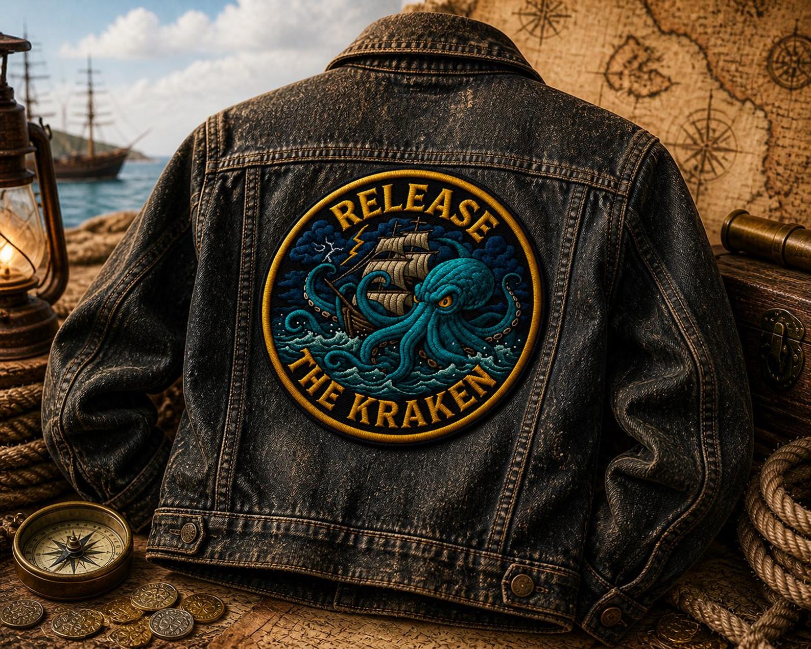 Davy Jones Pirate Patch | Fear the Kraken Patch/iron-on Patch/cryptids ...
