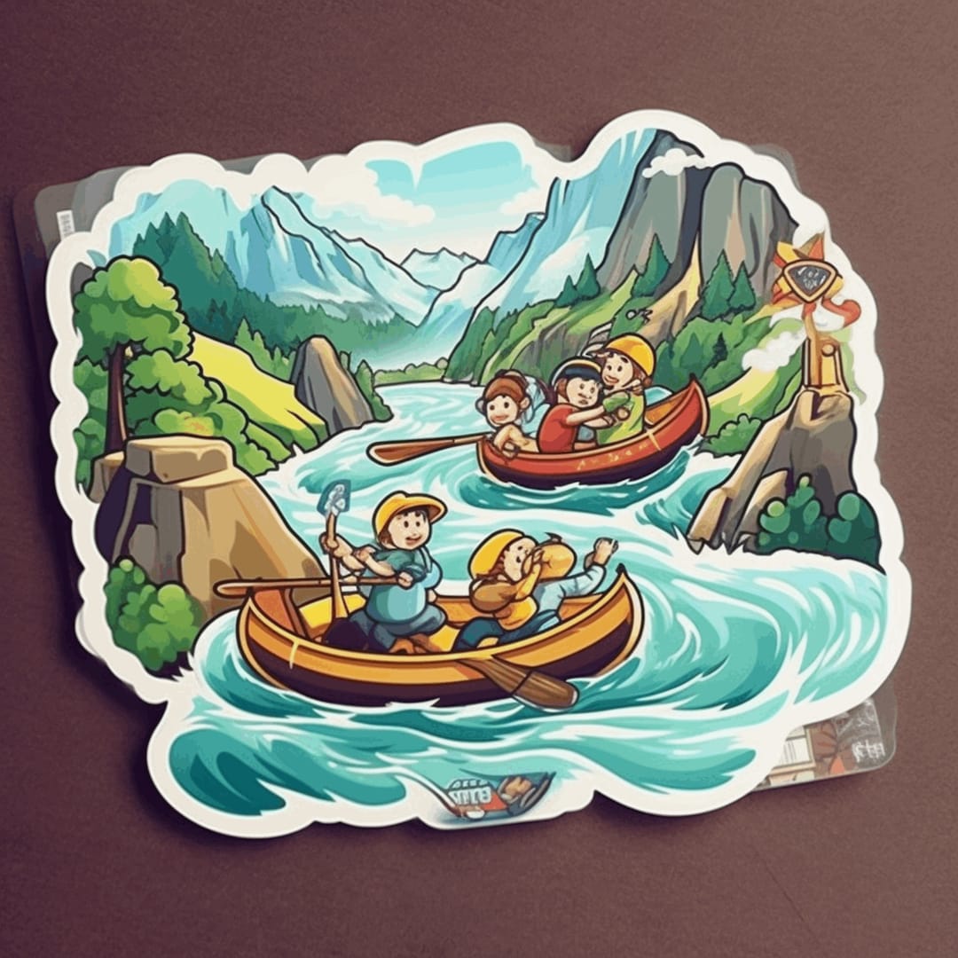 Water Rafting Sticker Decal, Nature Decal, River Sticker for Truck Car ...