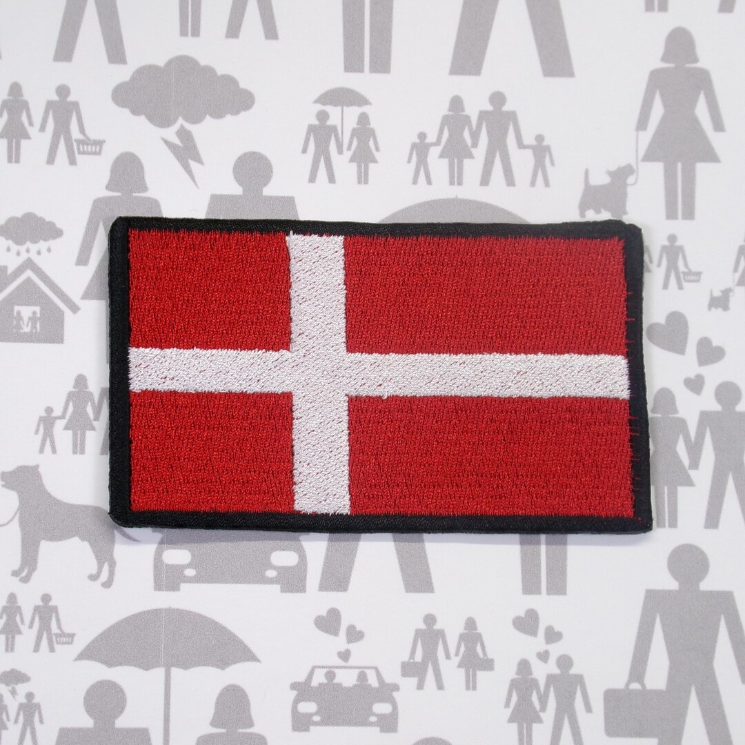 Denmark Flag Patch Embroidered Iron-on/sew-on Applique Shoulder Uniform ...