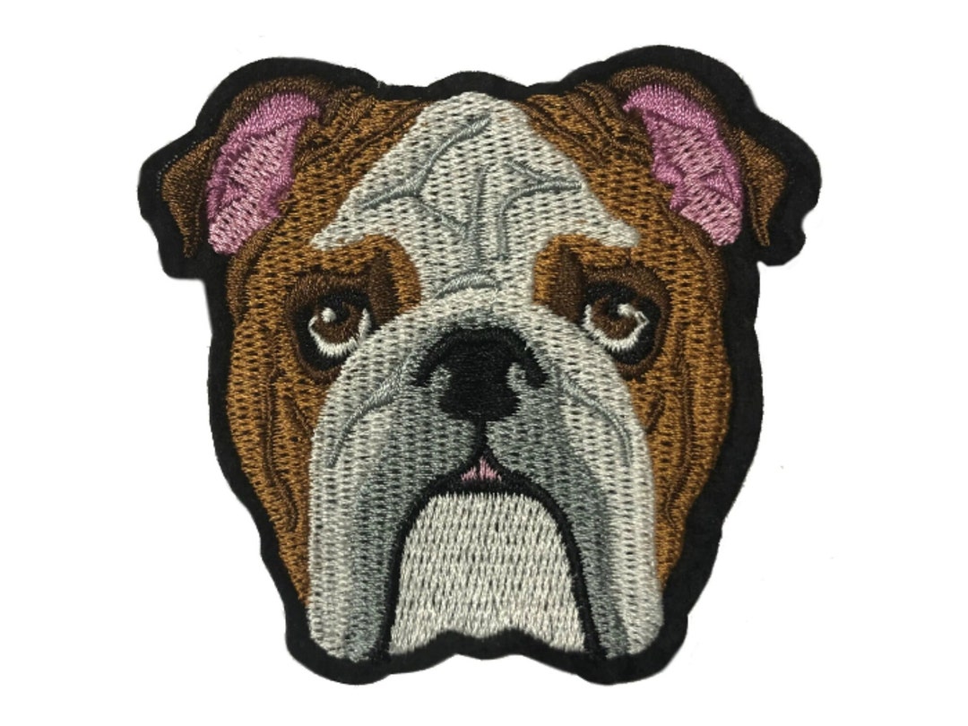 English Bulldog Embroidered Patch Iron-on Applique, Cosplay Vest ...
