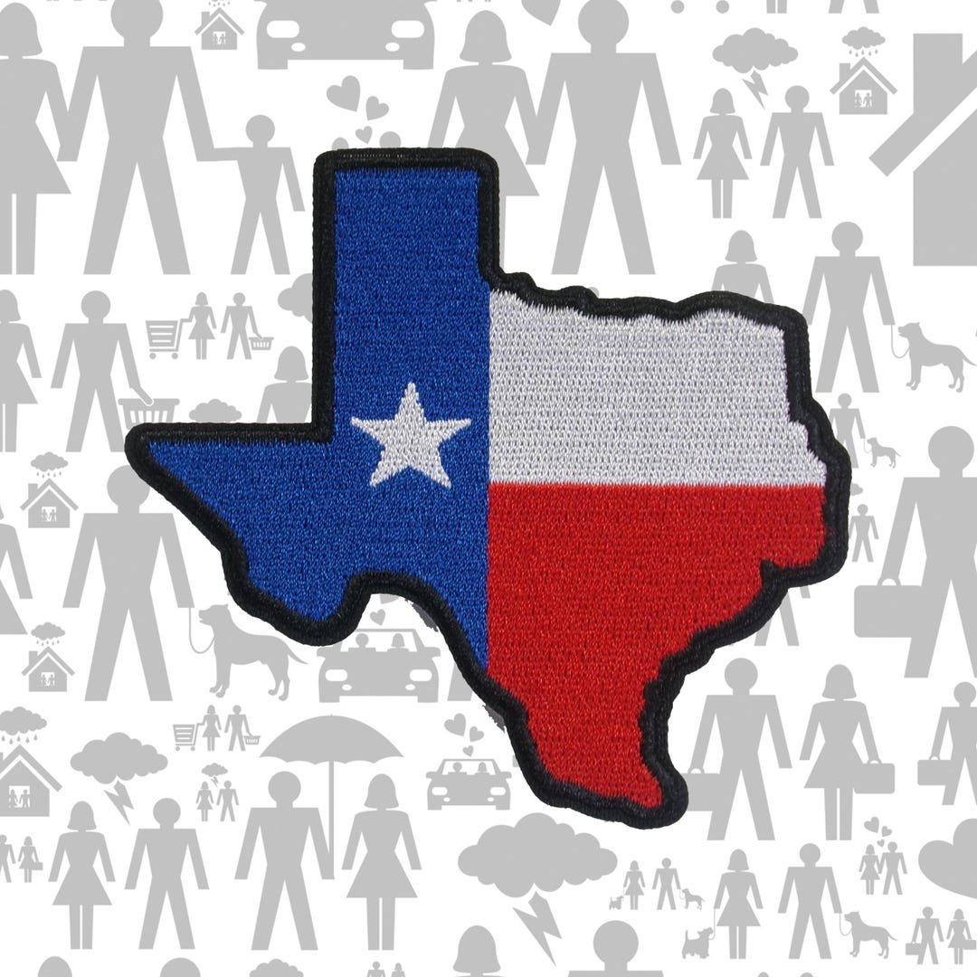 Texas State Patch Embroidered Iron-on Applique, Shoulder Uniform Vest ...