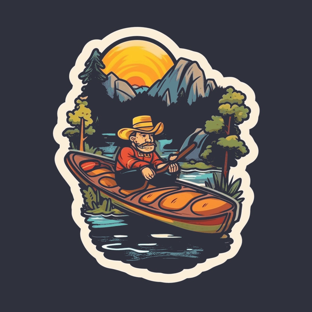 Canoe Fun Sticker Decal, River Decal, Mountain Sticker for Truck Car ...