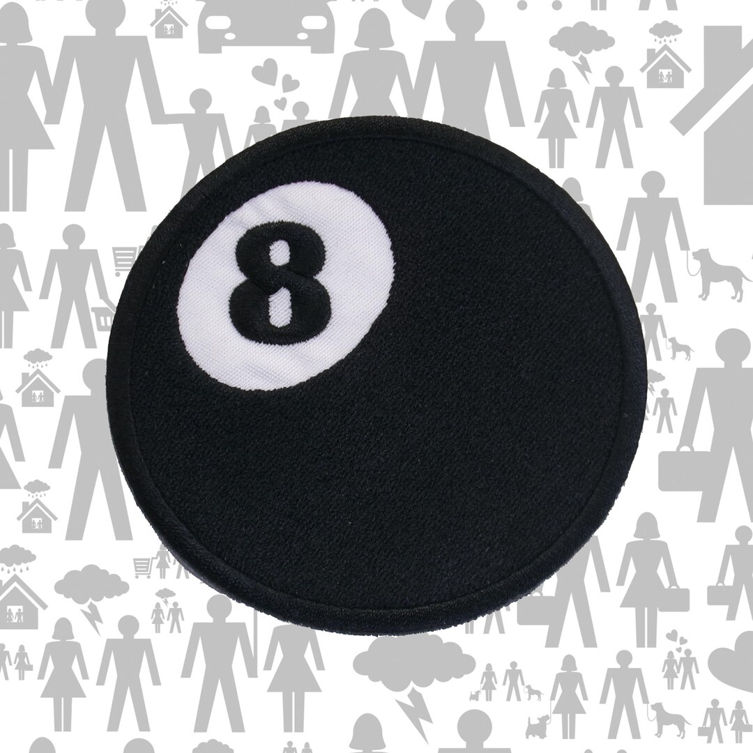 8 Ball Patch Embroidered Iron-on Sew-on Pool Player Applique for ...