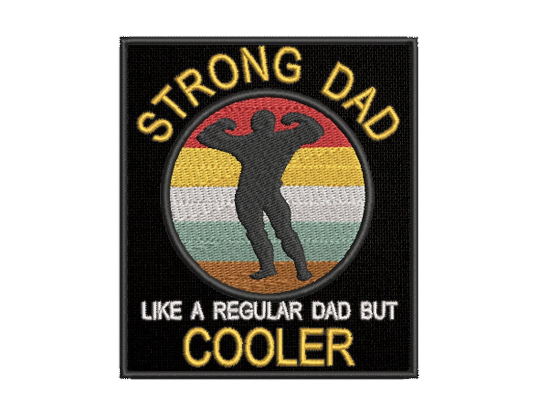 Strong Dad Embroidered Patch Iron-on Applique, Cosplay Vest Clothing ...