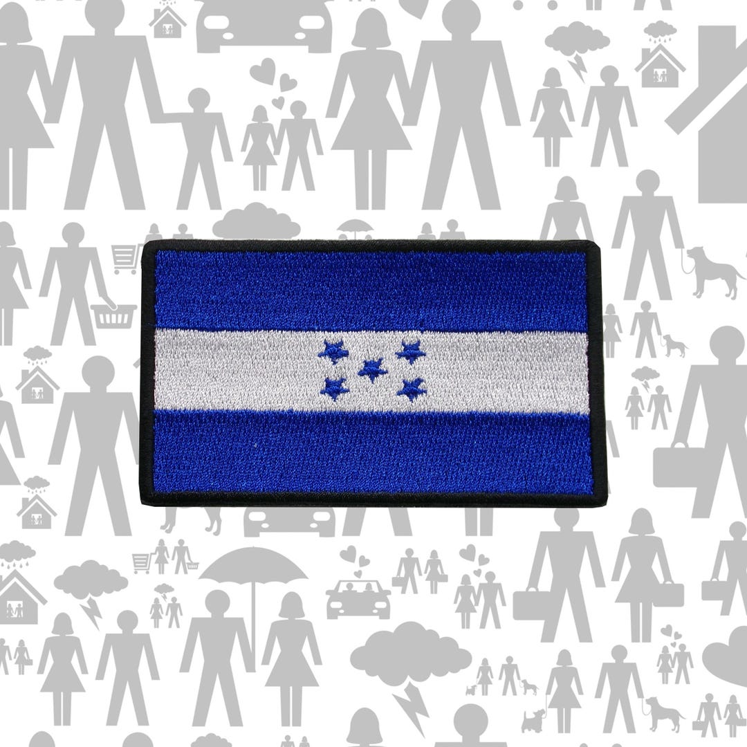Honduras Flag Patch Embroidered Iron-on Premium Applique, Shoulder Uniform Vest Jacket, Travel ...